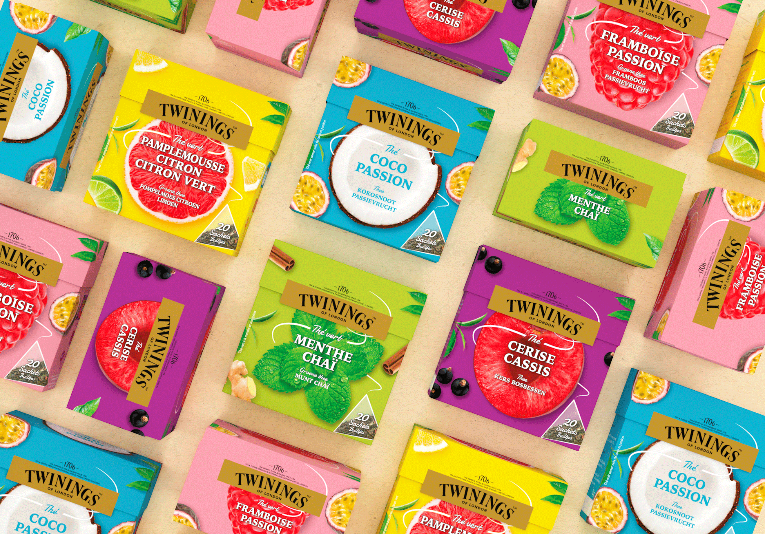 Branding et design packaging de la nouvelle offre - Twinings - agence PULP